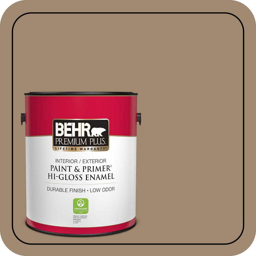 BEHR PREMIUM PLUS 1 gal. #700D-5 Toffee Crunch Hi-Gloss Enamel Interior ...
