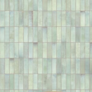 Giorbello Spanish Artis Teal 12 in. x 24 in. Glazed Porcelain Wall Tile ...