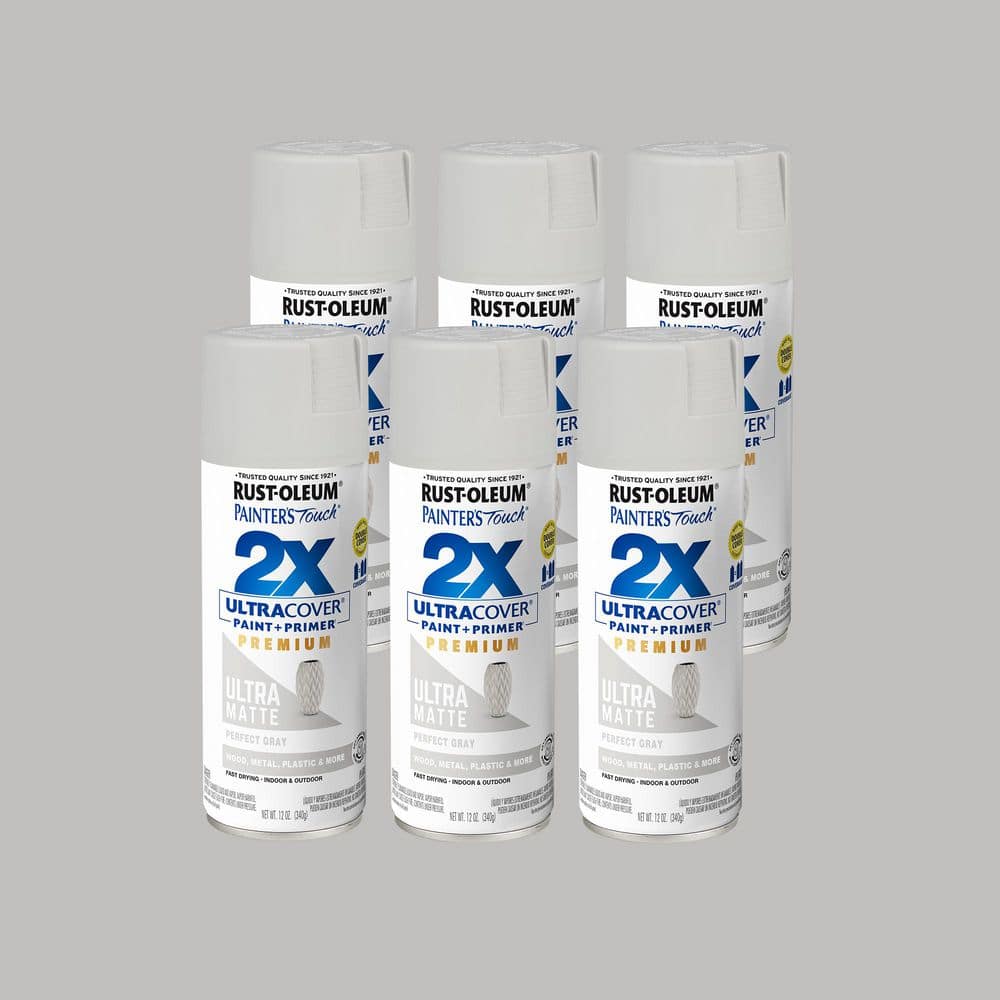 Rust-Oleum Painter's Touch 2X 12 oz. Matte Perfect Gray Ultra Cover ...