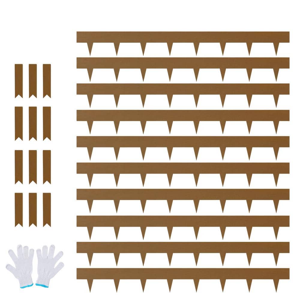 VEVOR 39 in. L x 0.06 in. W x 5 in. H Black Steel Edging Landscape ...