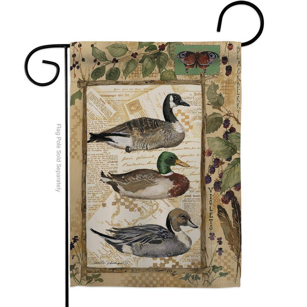 Breeze Decor 13 in. x 18.5 in. Ducks and Geese Wildlife Garden Flag ...
