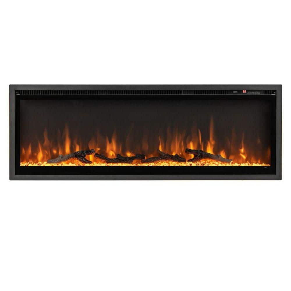 Clihome 50 in. Wall Mounted/Recessed Electric Fireplace Insert with ...