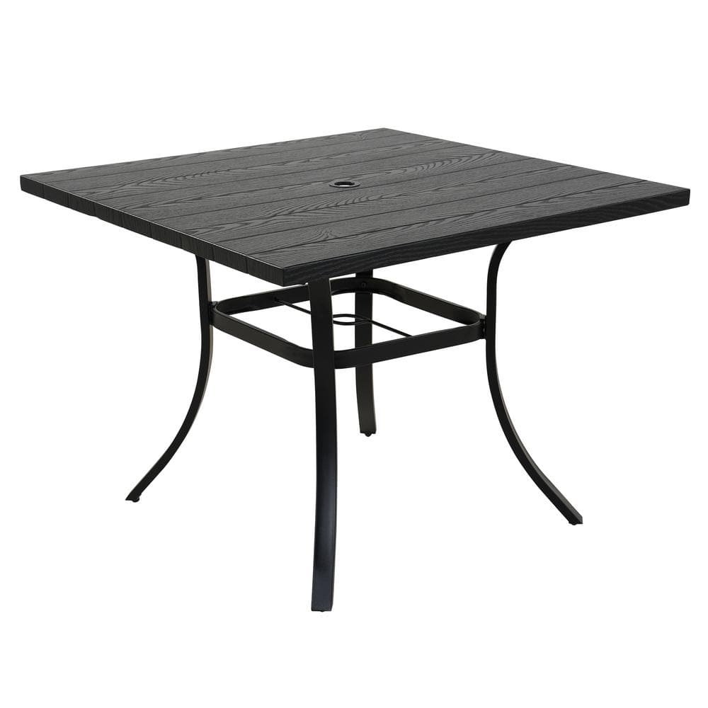 Clihome 37 in. L x 37 in. W x 29 in. H Cast Aluminium Square Outdoor ...