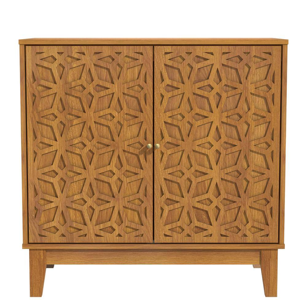 GALANO Verbus Origami Amber Walnut Accent Cabinet with 2 Doors SH ...