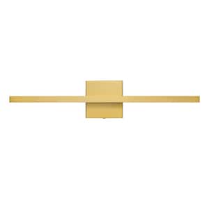 KAISITE 24 in. 1-Light Brushed Gold LED Vanity Light Bar 18-Watt Linear ...