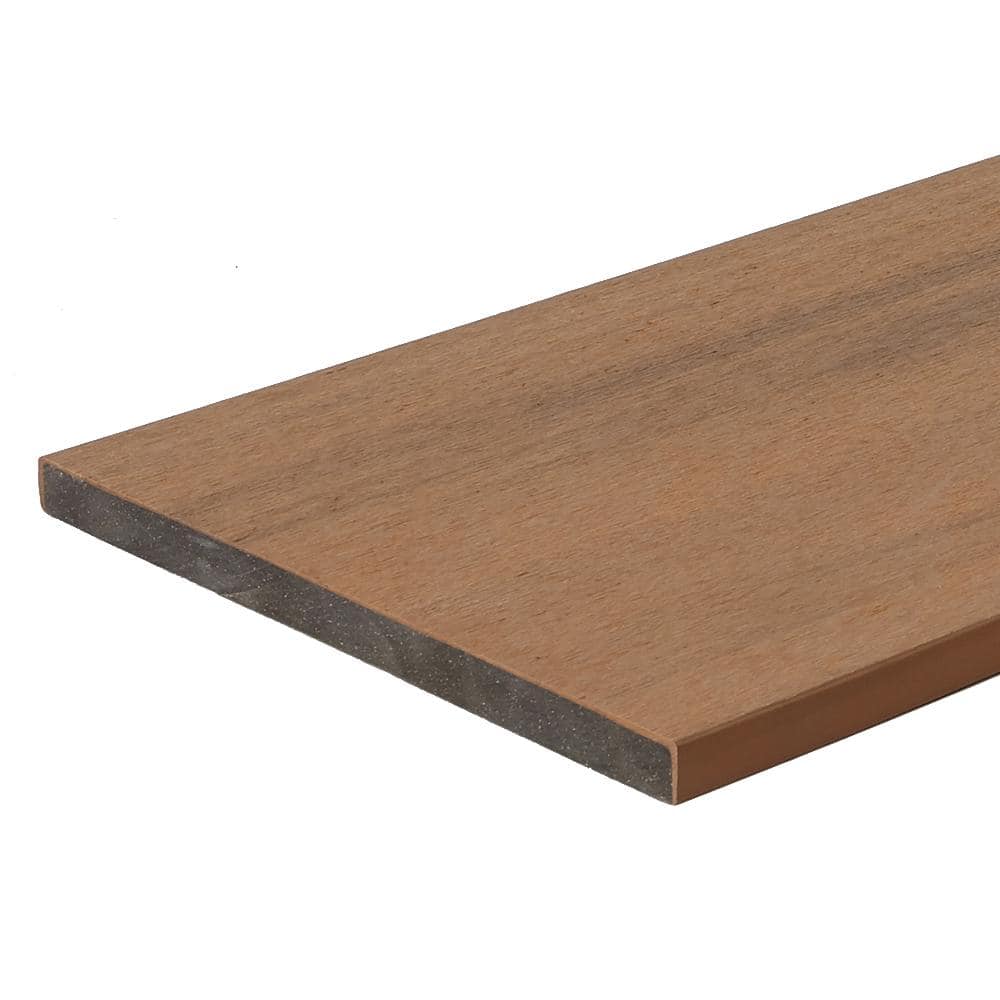 1x12-12' Skyline Capped Composite Fascia-Teak Square Edge Fully ...
