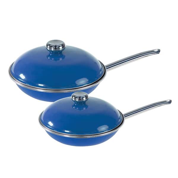 VITA 4-Piece Blue Enamel on Steel Skillet Set 62330 - The Home Depot