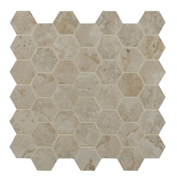 MSI Romagna Almond Hexagon 12 in. x 12 in. x 10mm Polished Porcelain ...