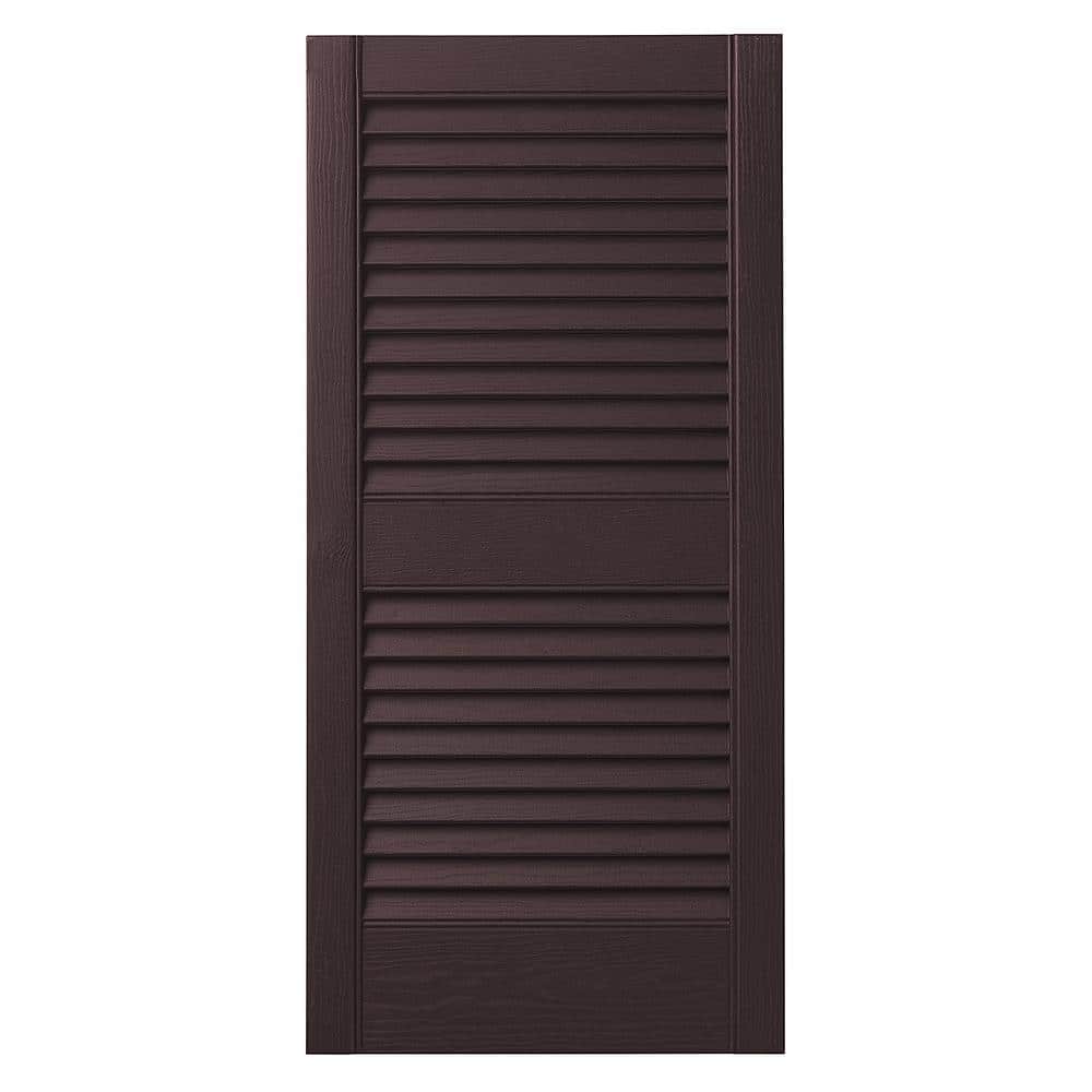 Ply Gem 15 in. x 35 in. Open Louvered Polypropylene Shutters Pair in ...