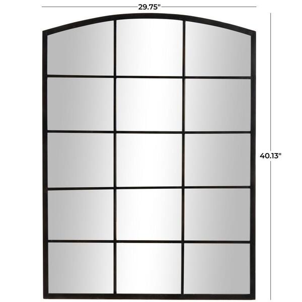 Litton Lane 40 in. x 30 in. Arched Window Pane Inspired Square Framed ...
