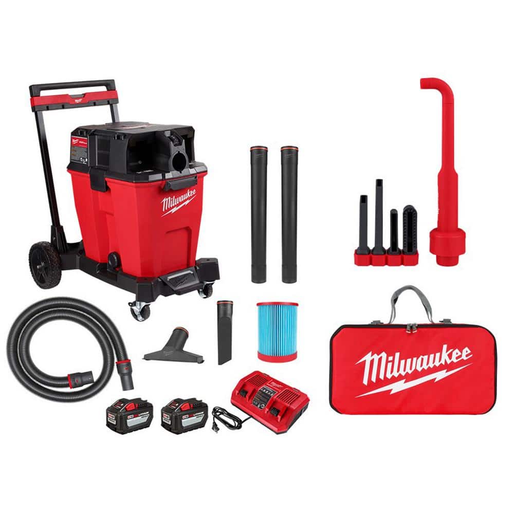 Milwaukee M18 FUEL 12 Gal Cordless Dual-Battery Wet/Dry Shop Vac Kit ...