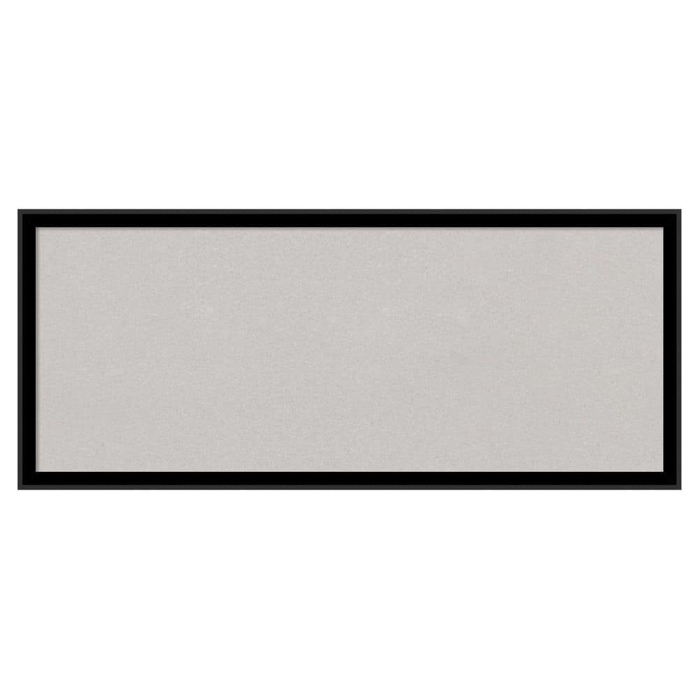 Amanti Art Incline Black 31 in. x 13 in., Wood Framed Grey Cork Memo ...