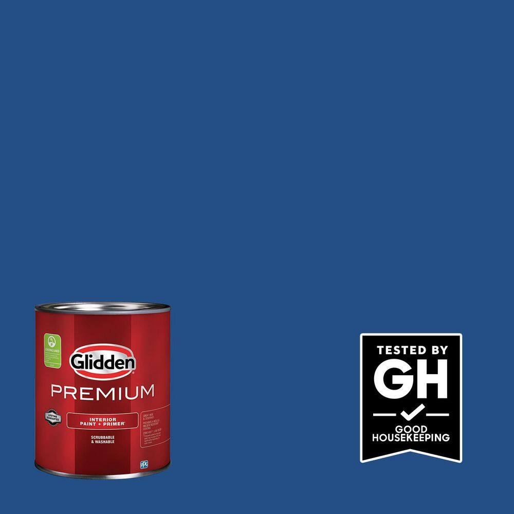 Glidden Premium 1 qt. PPG1161-7 Brilliant Blue Semi-Gloss Interior ...
