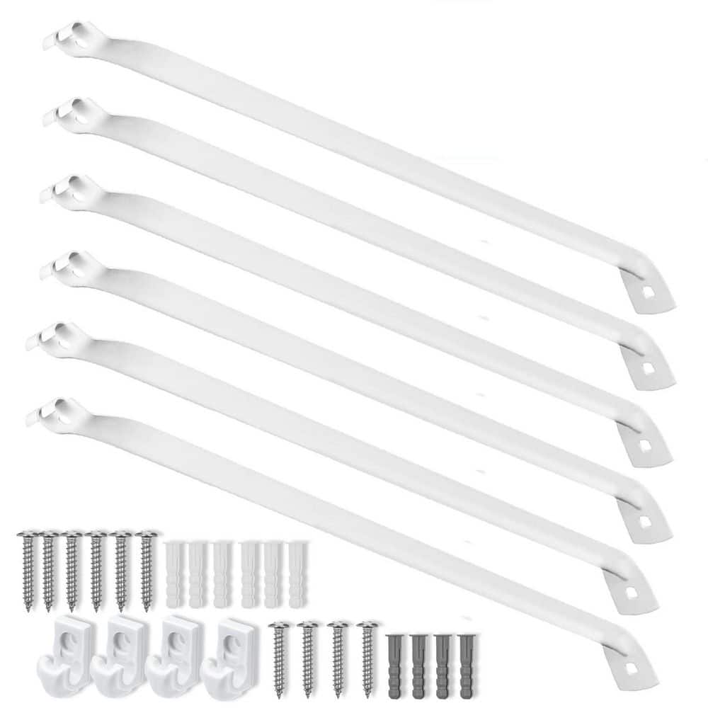 Wudkey 6-Pack 12 in. Wire Shelf Brackets Set, Closet Support Brackets ...