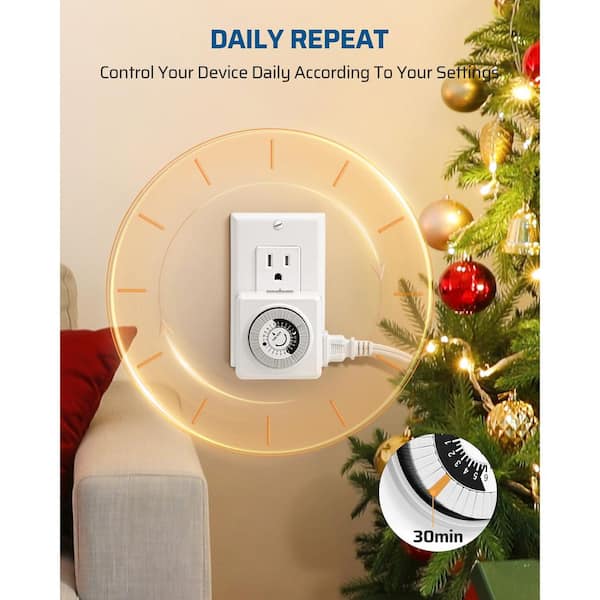 DEWENWILS 24 Hour Indoor Countdown Timers for Electrical Outlets, 1 ...