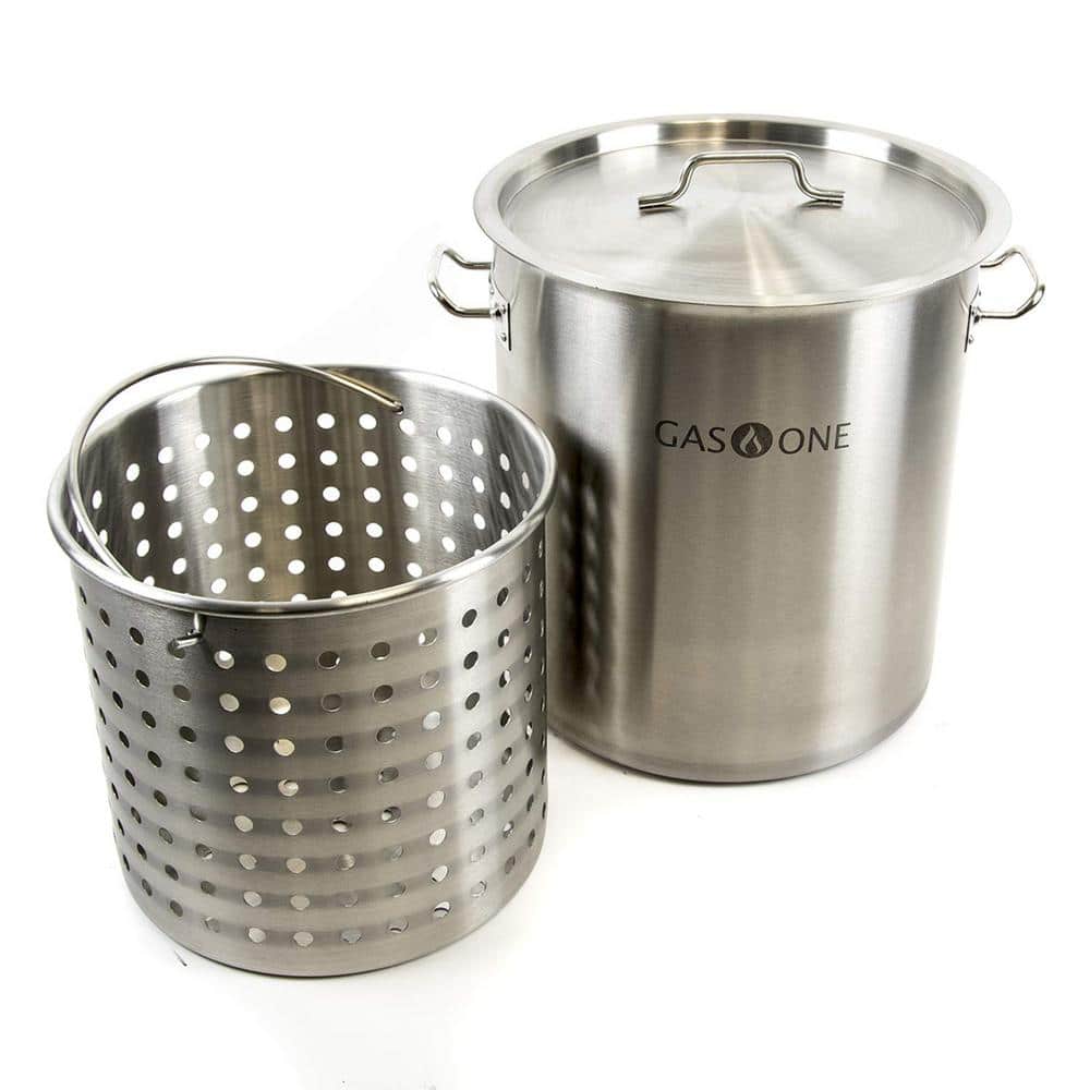 GASONE 32 Qt. Stainless Steel Turkey Stock Pot TP-32 - The Home Depot