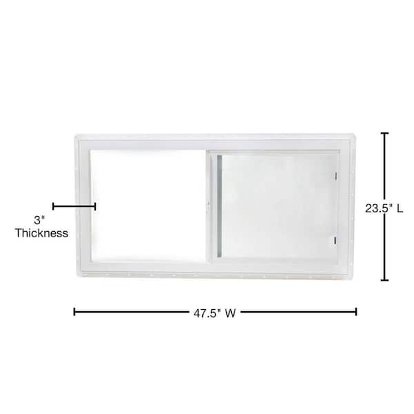 TAFCO WINDOWS 48 in. x 24 in. White Left-Hand Double-Pane Insulated ...