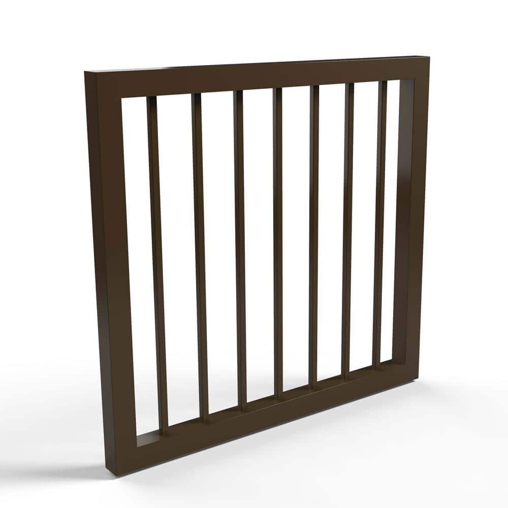 FORTRESS Inspire Railing 32.5 in. H x 34 in. W Aluminum Brown Gate ...