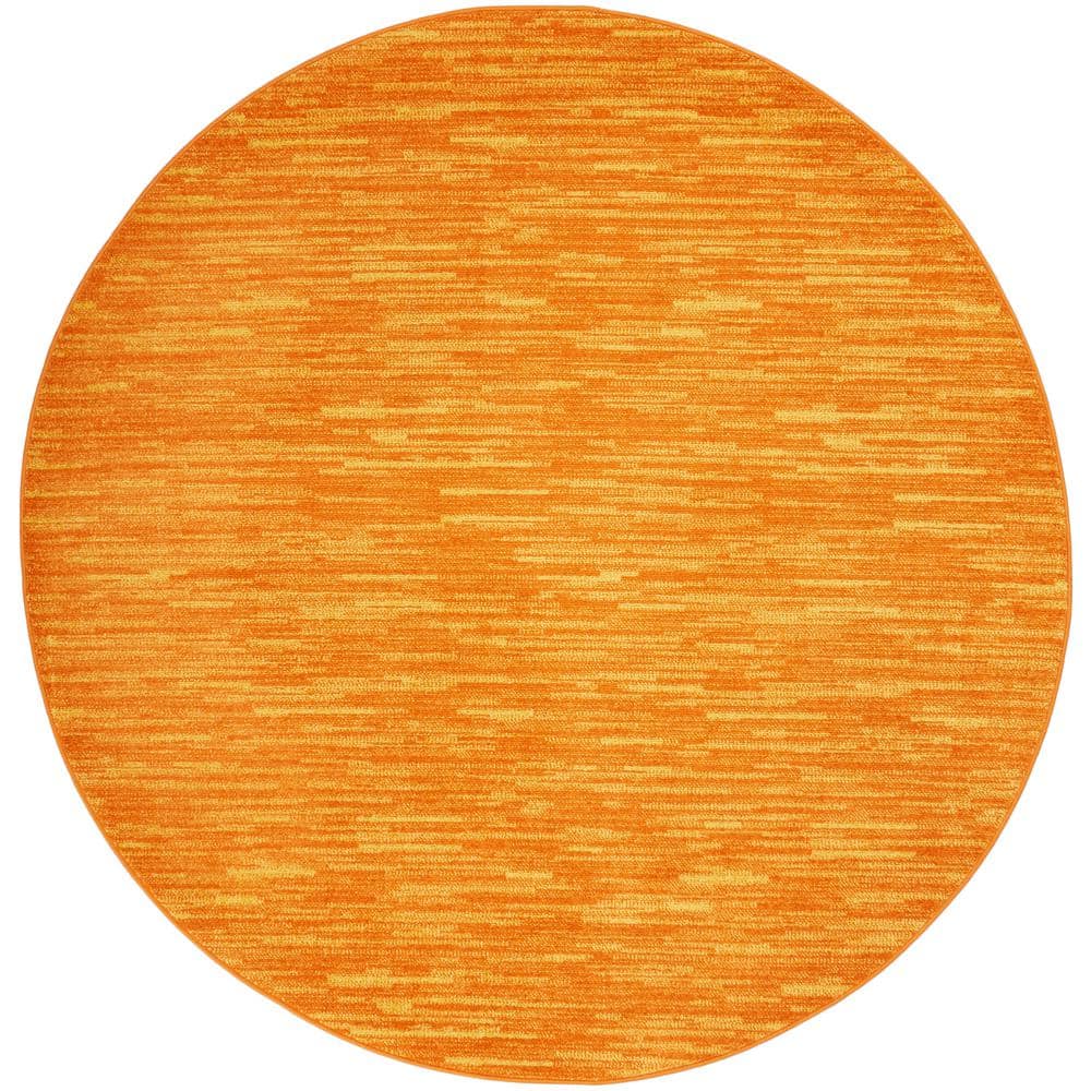 Nourison Essentials 6 ft. X 6 ft. Sunburst Round Solid Contemporary ...