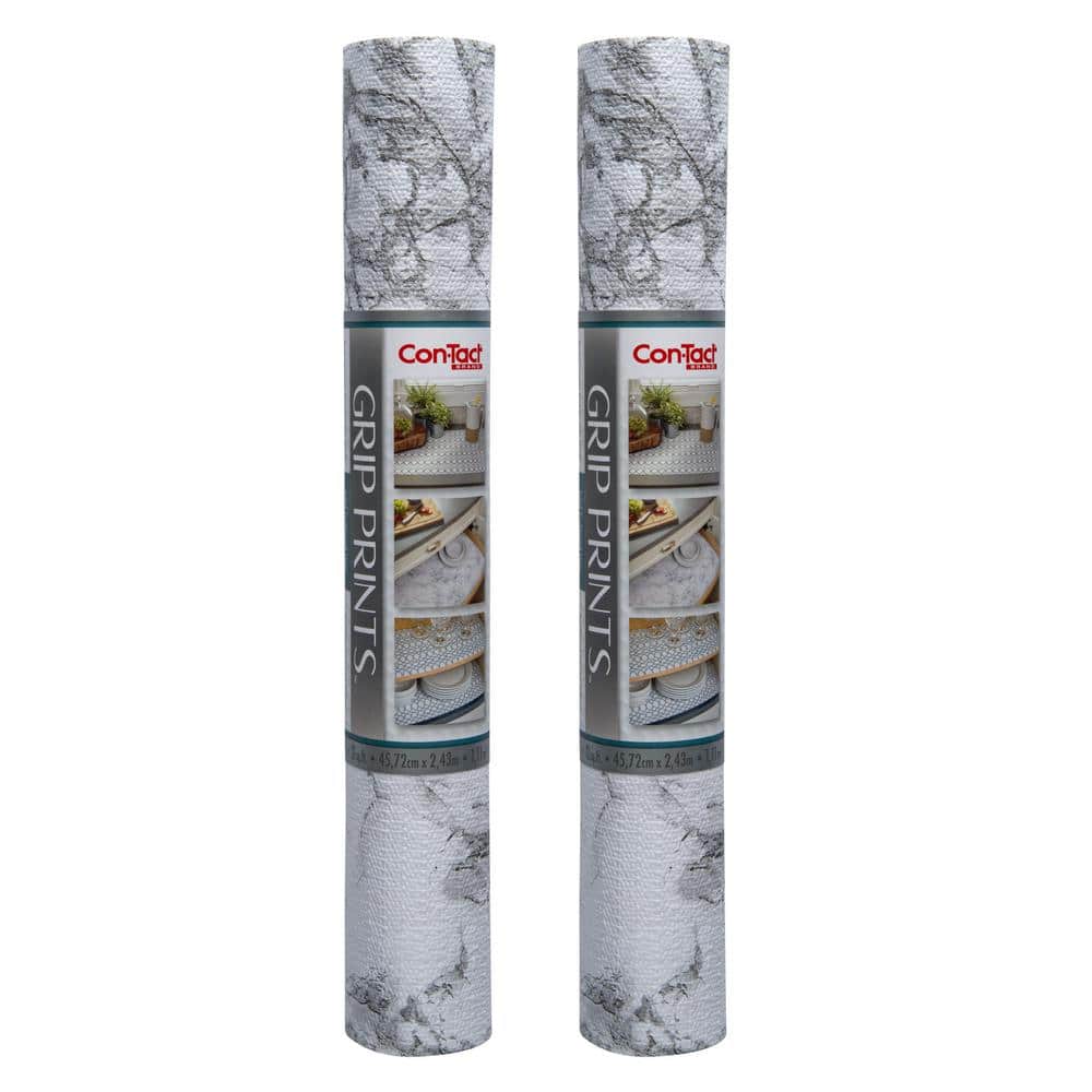 Con-Tact Grip Prints Marble 18 in. x 96 in. Solid Grip Adjustable Fit ...