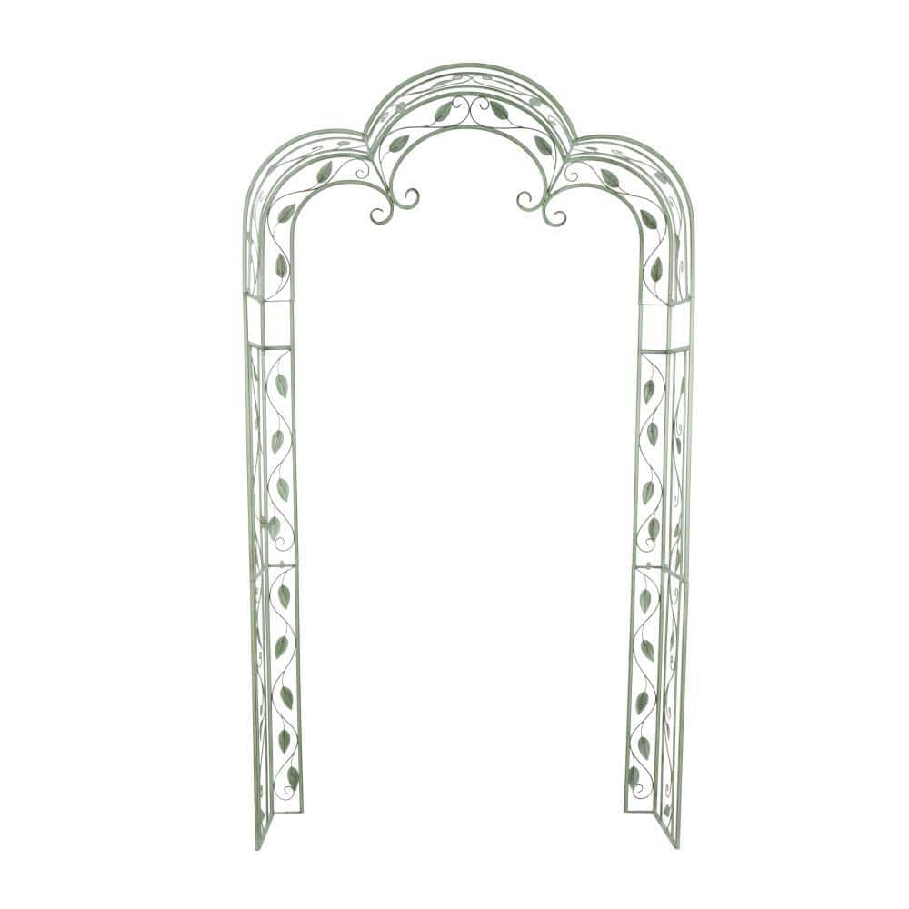 Litton Lane 91 in. x 15 in. Metal Arched Leaf Vine Garden Arbor 045539 ...