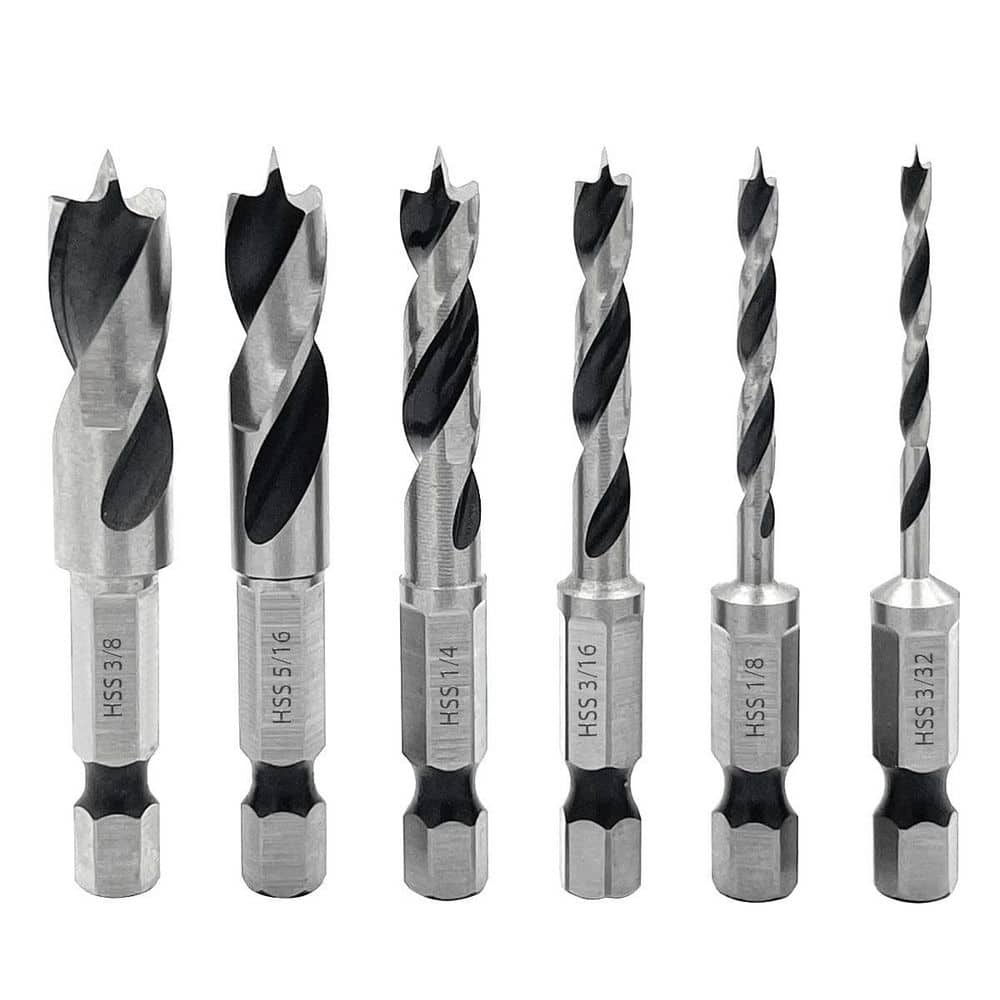 MYWISH High Speed Steel Brad Pilot Point Set (6-Piece) SF-BPB0035 - The ...