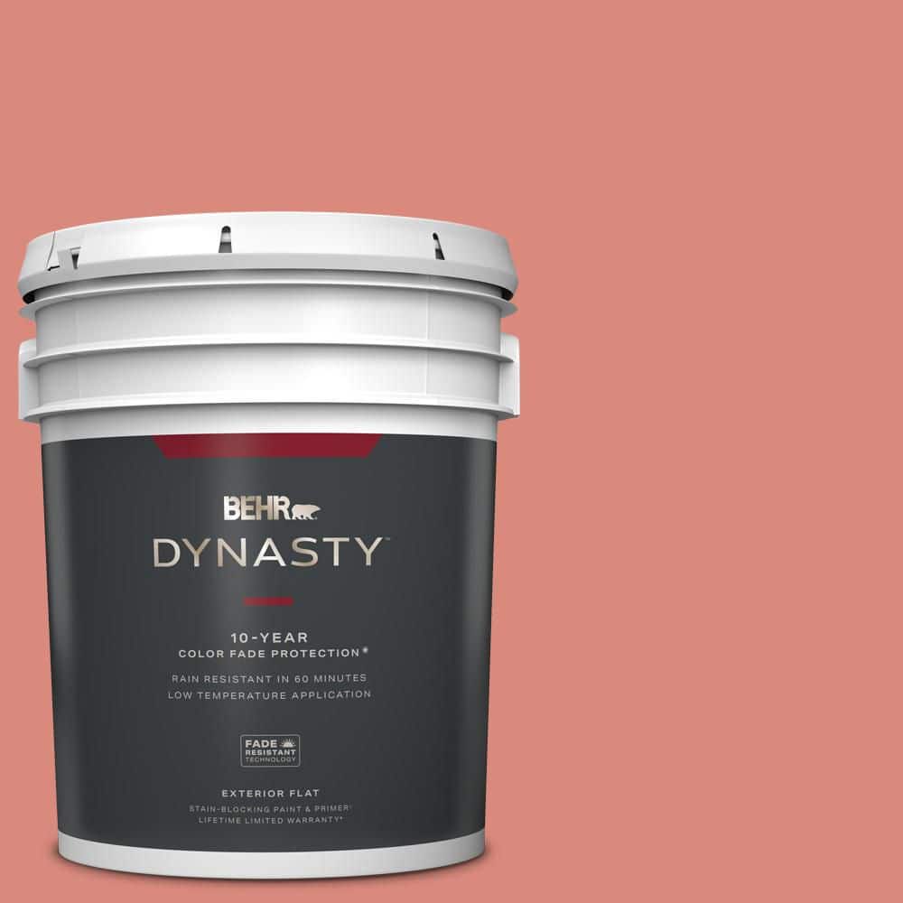 BEHR DYNASTY 5 gal. #M170-5 Indian Sunset Flat Exterior Stain-Blocking ...