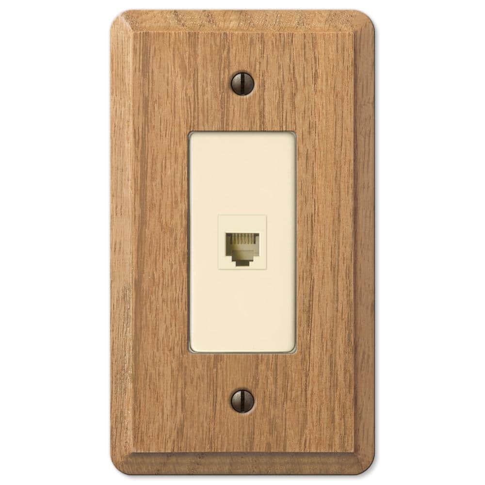 AMERELLE Contemporary 1 Gang Phone Wood Wall Plate - Light Oak 901PHL ...
