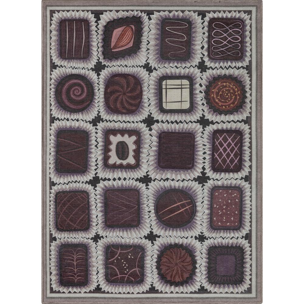 Well Woven Apollo Chocolate Box Modern Valentine's Day Brown 5 ft. 3 in ...