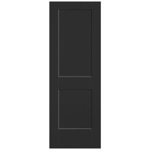Masonite 28 in. x 80 in. 2-Panel Logan Single Bore Solid Core Jet Black ...