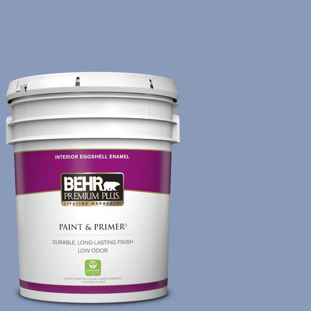 BEHR PREMIUM PLUS 5 gal. #610D-5 Blueberry Popover Eggshell Enamel Low ...
