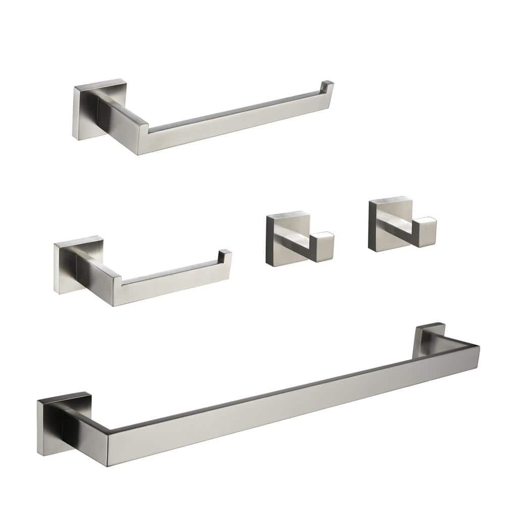ehablix Bathroom Hardware 5-Piece Bath Hardware Set with Towel Bar ...