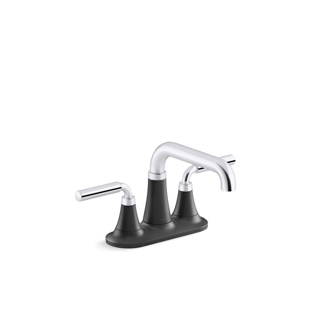 KOHLER Tone 4 in. Centerset Double Handle 1.0 GPM Bathroom Faucet in ...