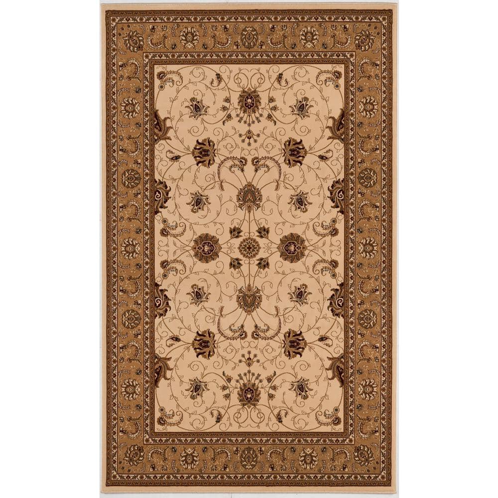Rug Branch Cream Beige 10 ft. x 13 ft. Majestic Collection Traditional ...