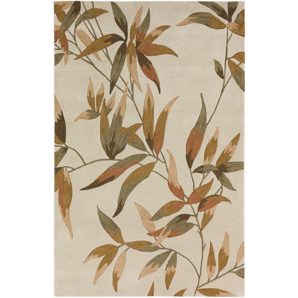 Addison Rugs Ascot 4 Bombay Floral Ivory 3 ft. 6 in. x 5 ft. 6 in. Area ...
