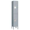 Mlezan Metal Locker 2 Tier 12 in. D x 12 in. W x 66 in. H in Gray ...