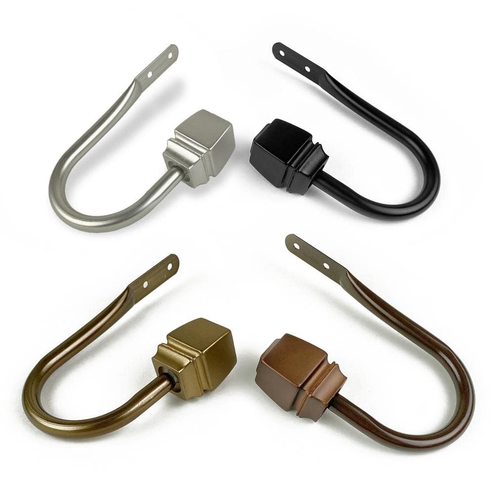 EMOH Judson Cocoa Steel Hook Curtain Holdback (Set of 2) H5718-037 ...