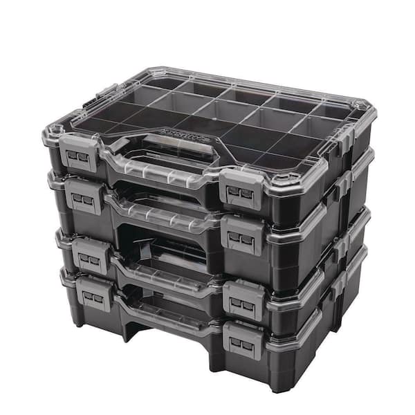 Husky 36-Compartment Interlocking Small Parts Organizer in Black (4 ...