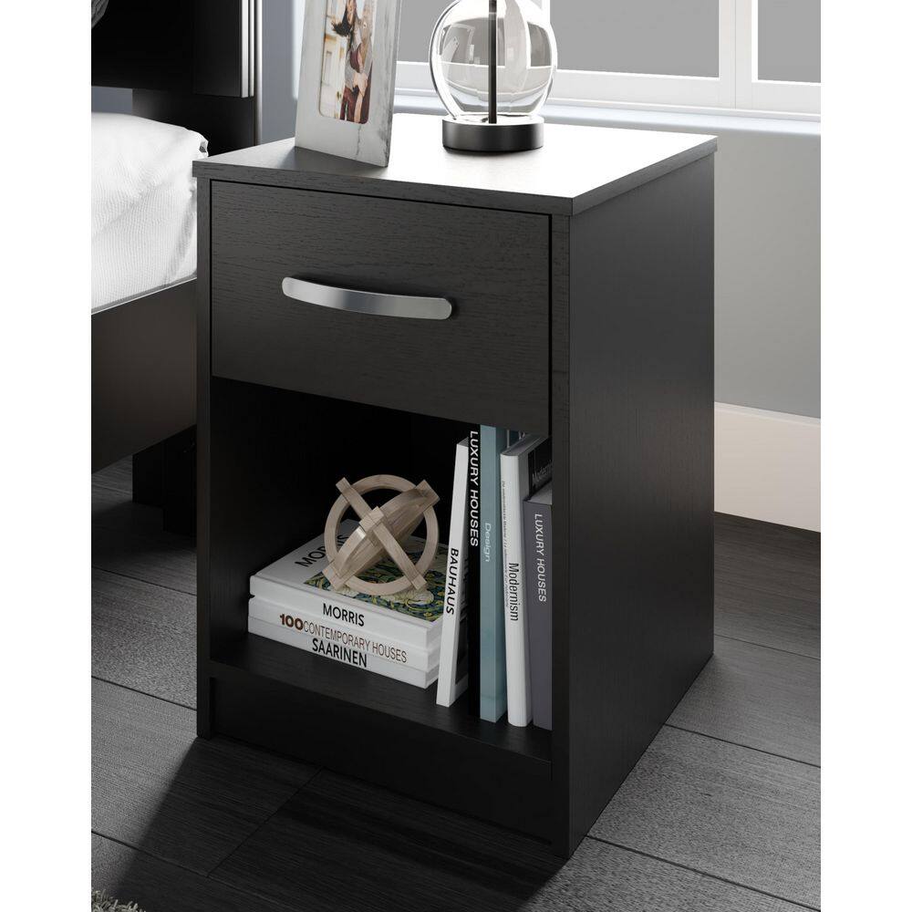 Signature DESIGN BY ASHLEY Finch Matte Black 1 Drawer Nightstand EB3392 ...