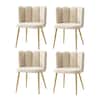 JAYDEN CREATION Bona Tan Side Chair with Metal Legs (Set of 4) DSDC0005 ...