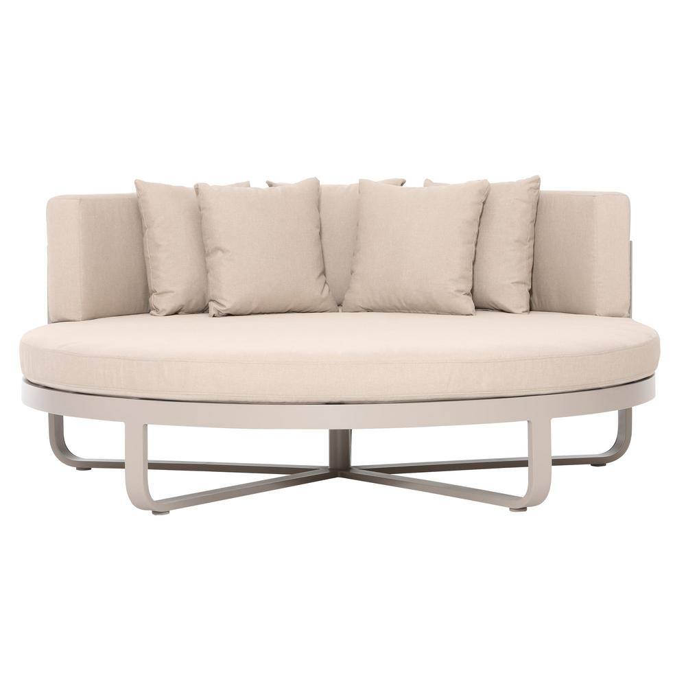 DEKO LIVING Meliazzo Aluminum Round Outdoor Day Bed & Table with ...