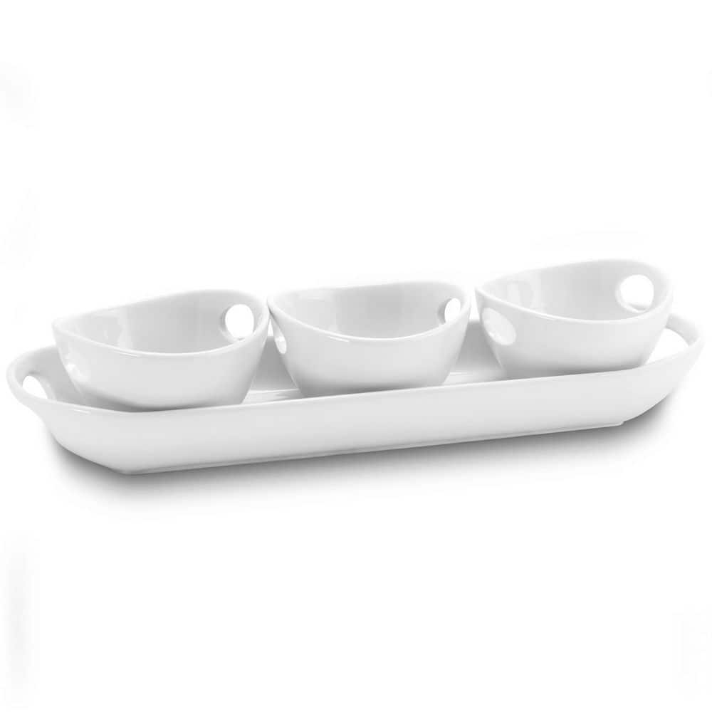 Gibson Gracious Dining 4-Piece Tidbit Serving Dish in White 986100020M ...