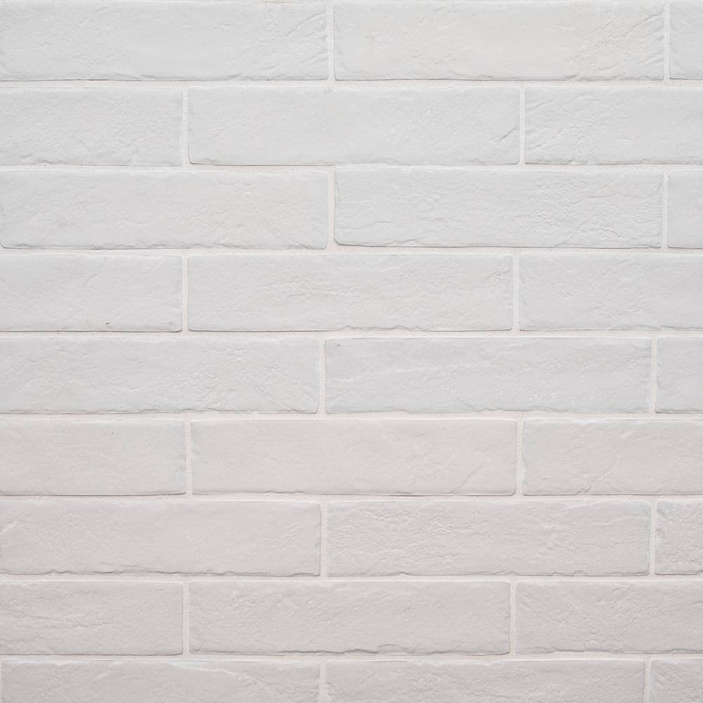 MSI Capella White Brick 2 in. x 18 in. Matte Porcelain Floor and Wall ...