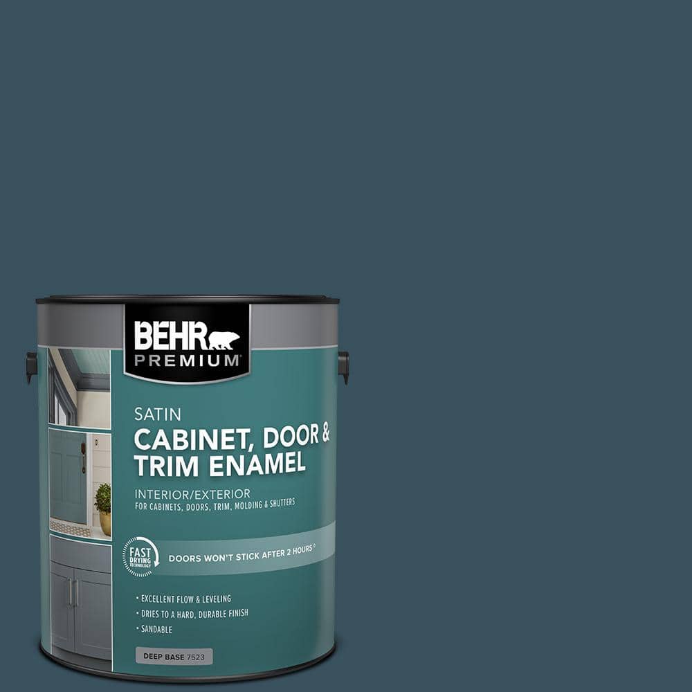 BEHR PREMIUM 1 gal. #PPU13-20 Restless Sea Satin Enamel Interior ...