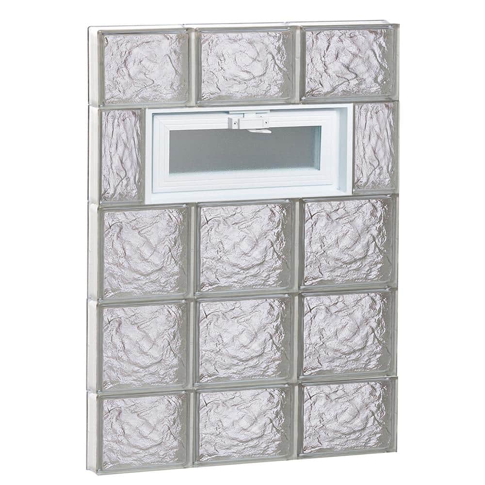 Clearly Secure 23.25 in. x 34.75 in. x 3.125 in. Frameless Ice Pattern ...