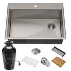 Delta Rivet 16 Gauge Stainless Steel 25 in. Single Bowl Drop-In ...