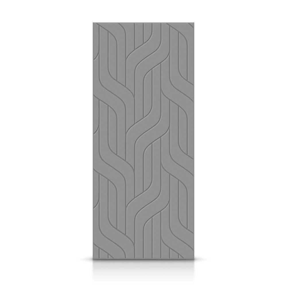 CALHOME 30 in. x 80 in. Hollow Core Light Gray Painted Composite MDF ...