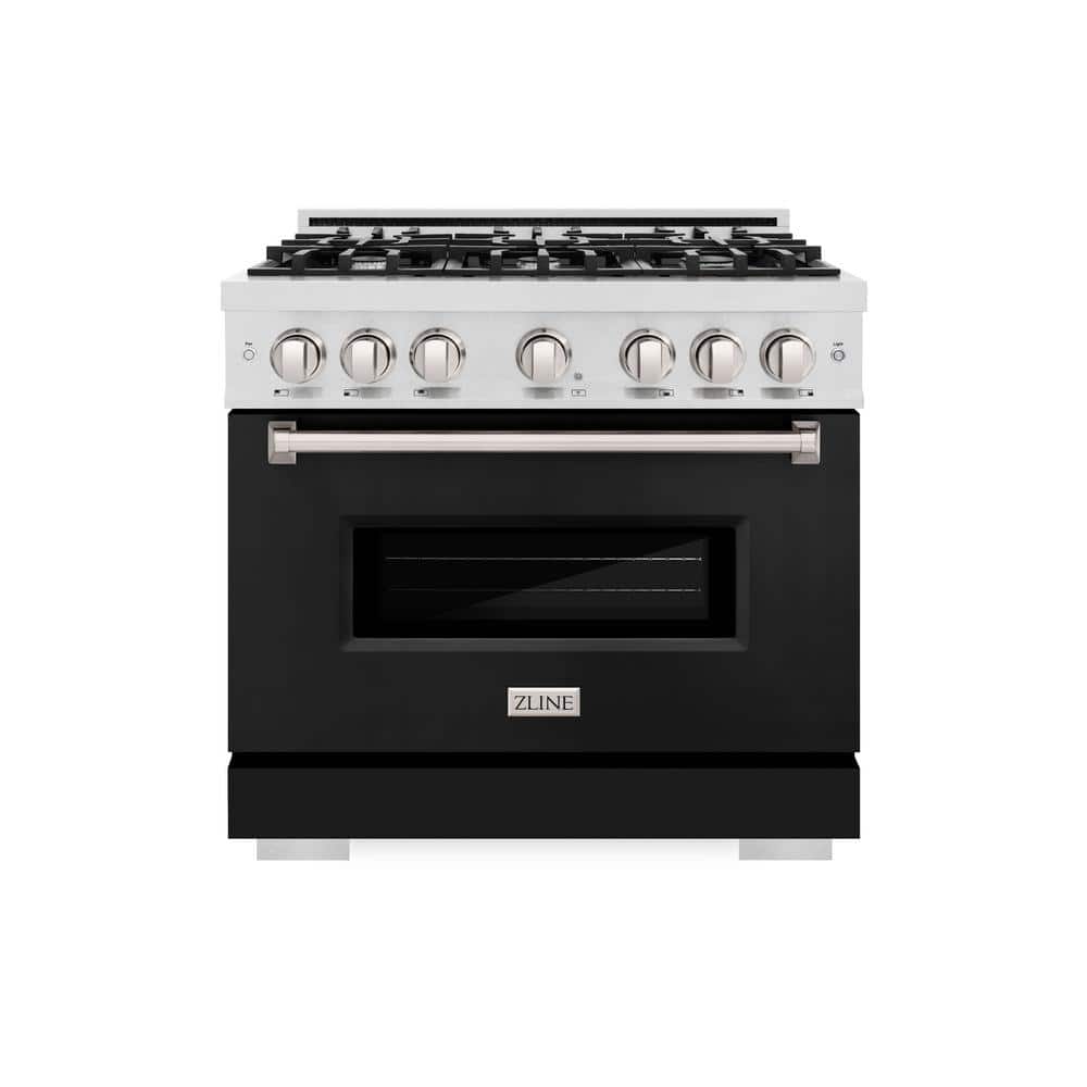 ZLINE Kitchen and Bath 36 in. Classic Gas Range with 6 Burner Cooktop ...