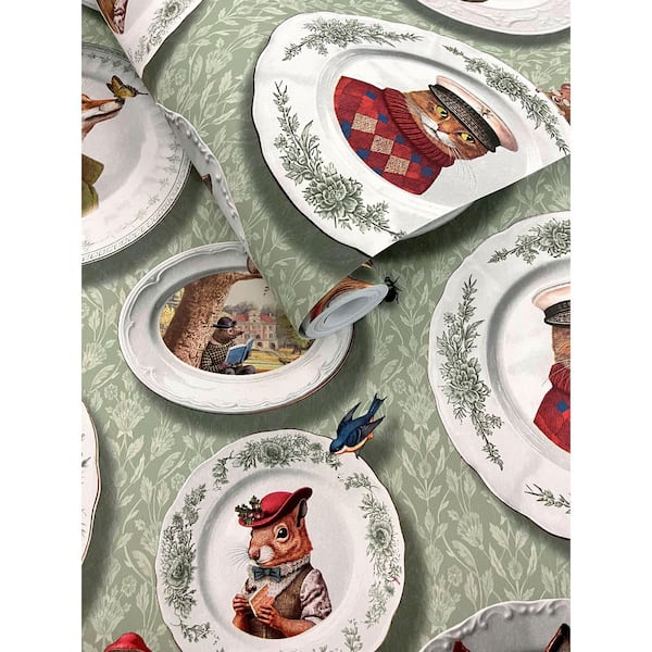 Walls Republic Sage Whimsical Damask Wallpaper Print Non-Woven Non ...