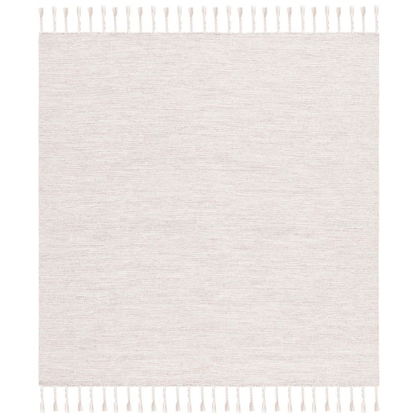 SAFAVIEH Dhurries 6 ft. x 6 ft. Beige Horizontal Static Square Area Rug ...